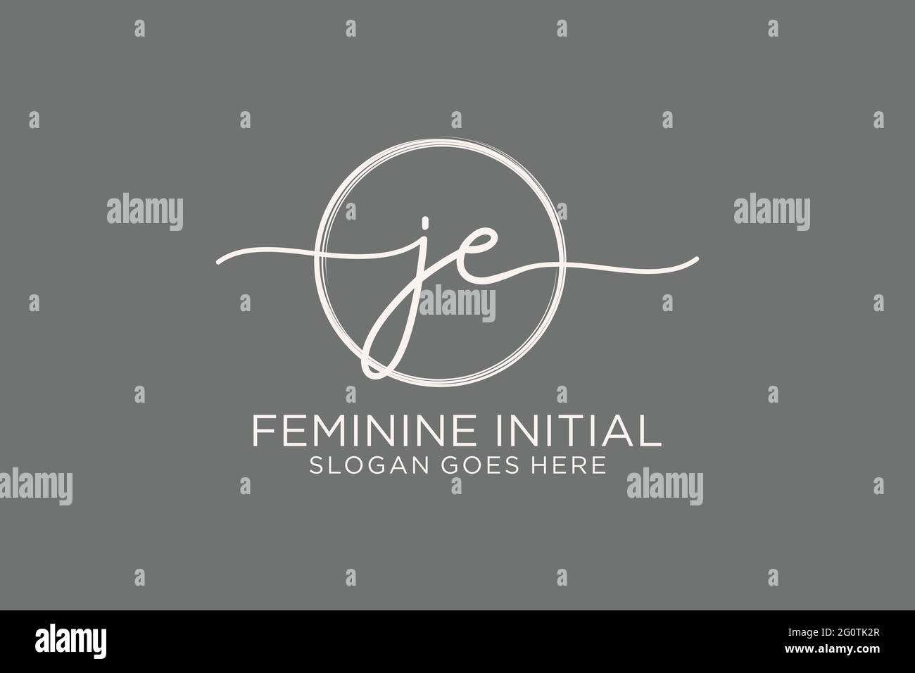 JE handwriting logo with circle template vector logo of initial ...
