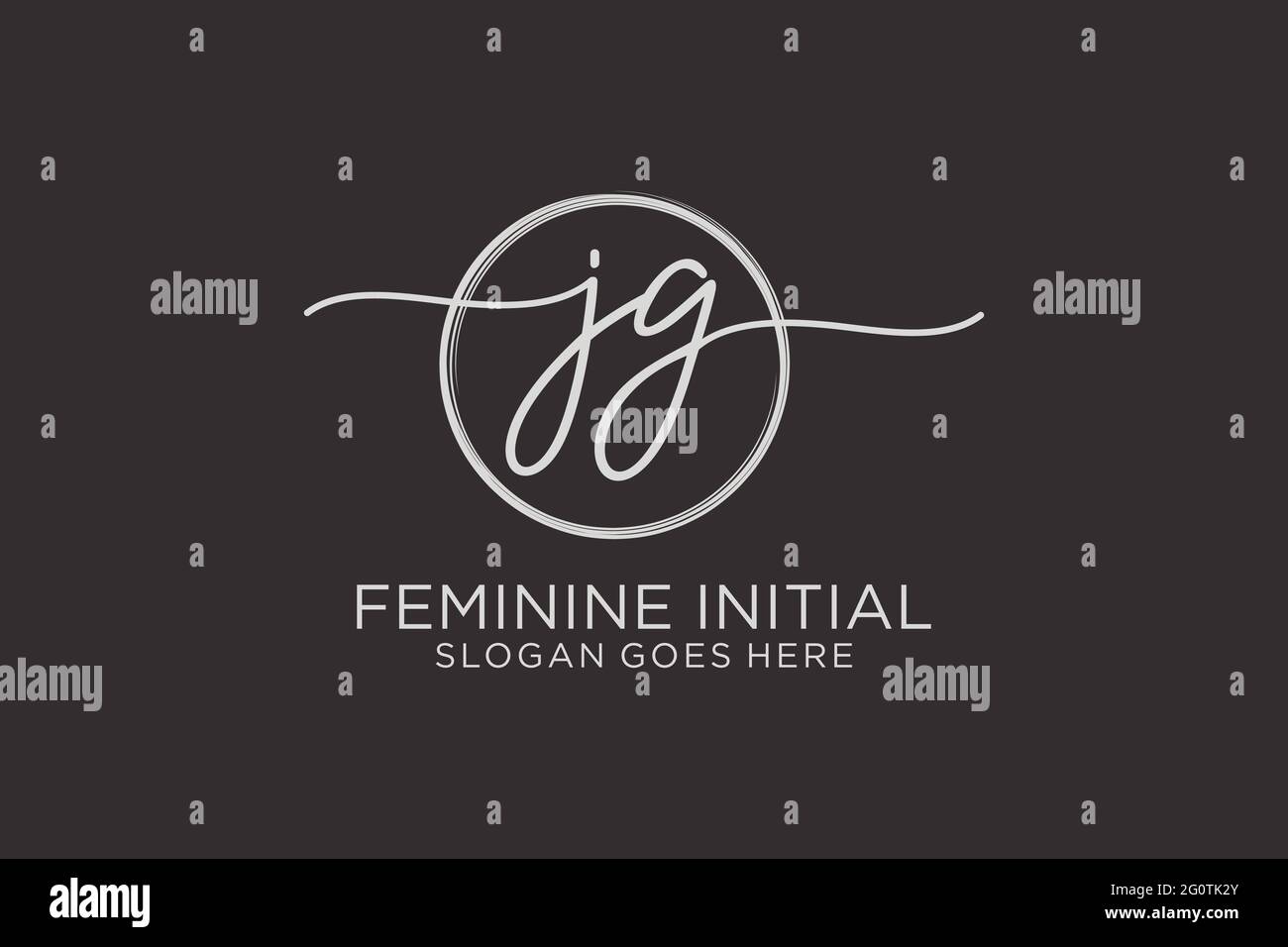 JG handwriting logo with circle template vector logo of initial ...