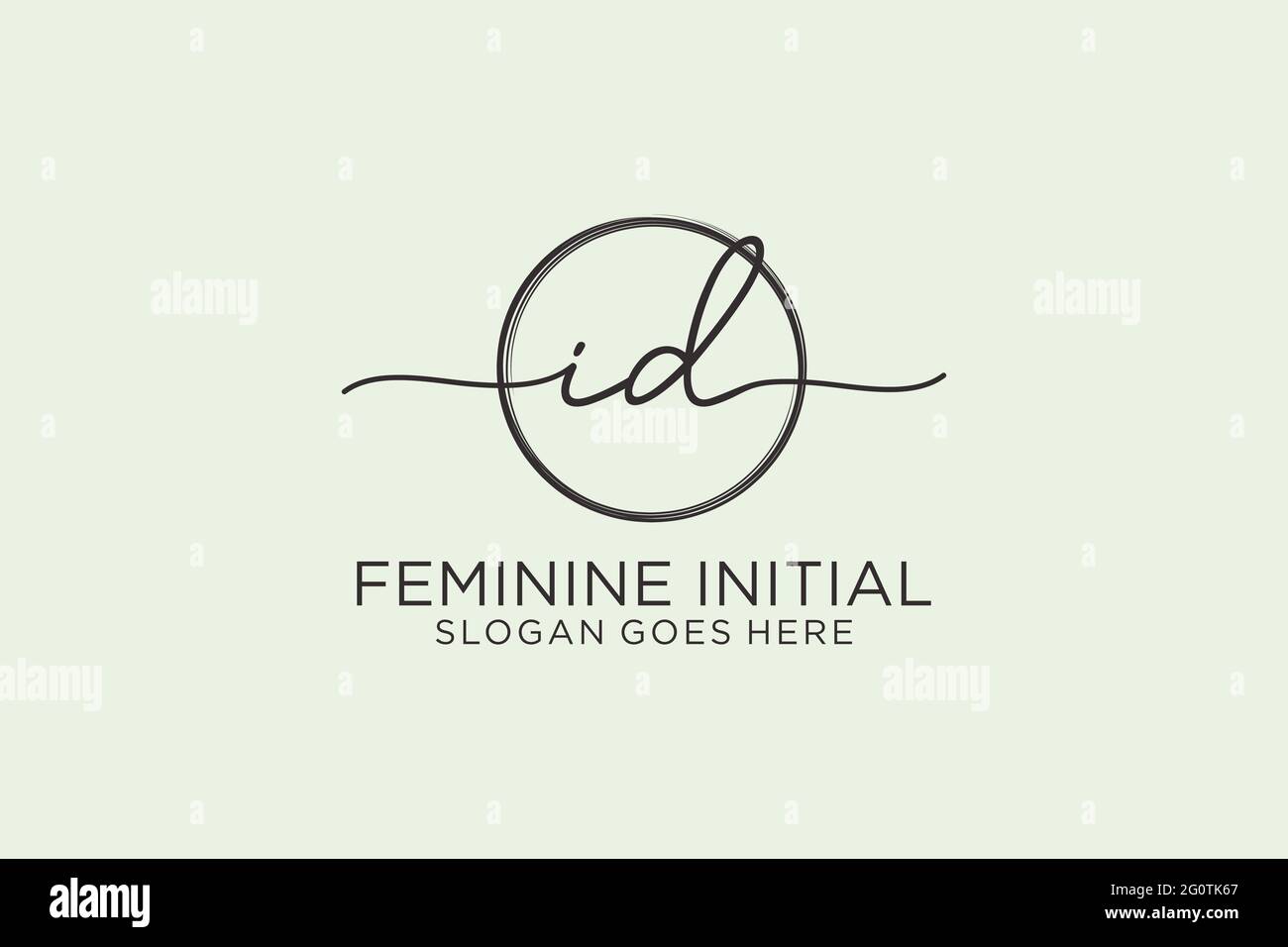 ID handwriting logo with circle template vector logo of initial ...