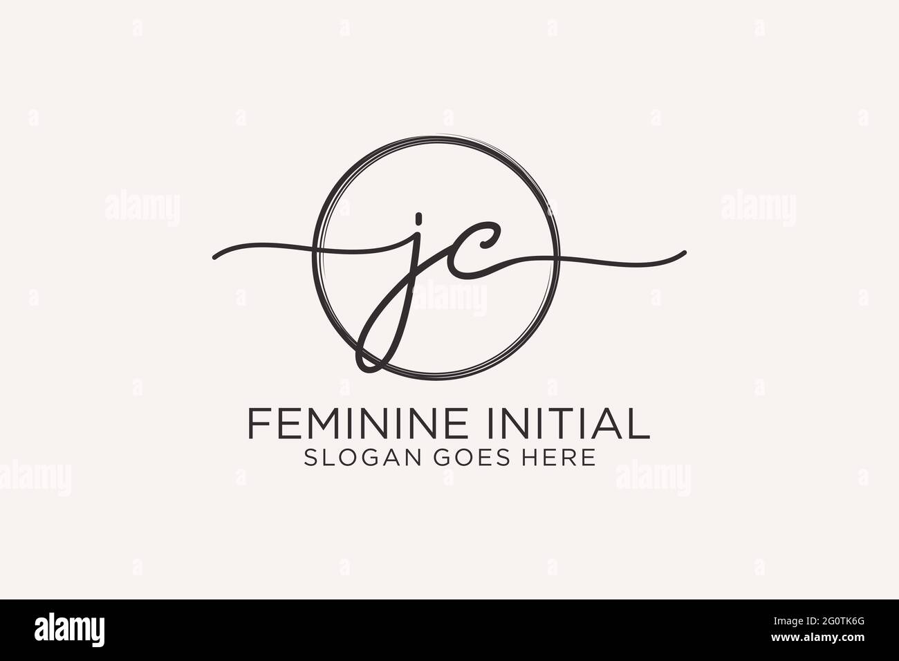 JC handwriting logo with circle template vector logo of initial ...