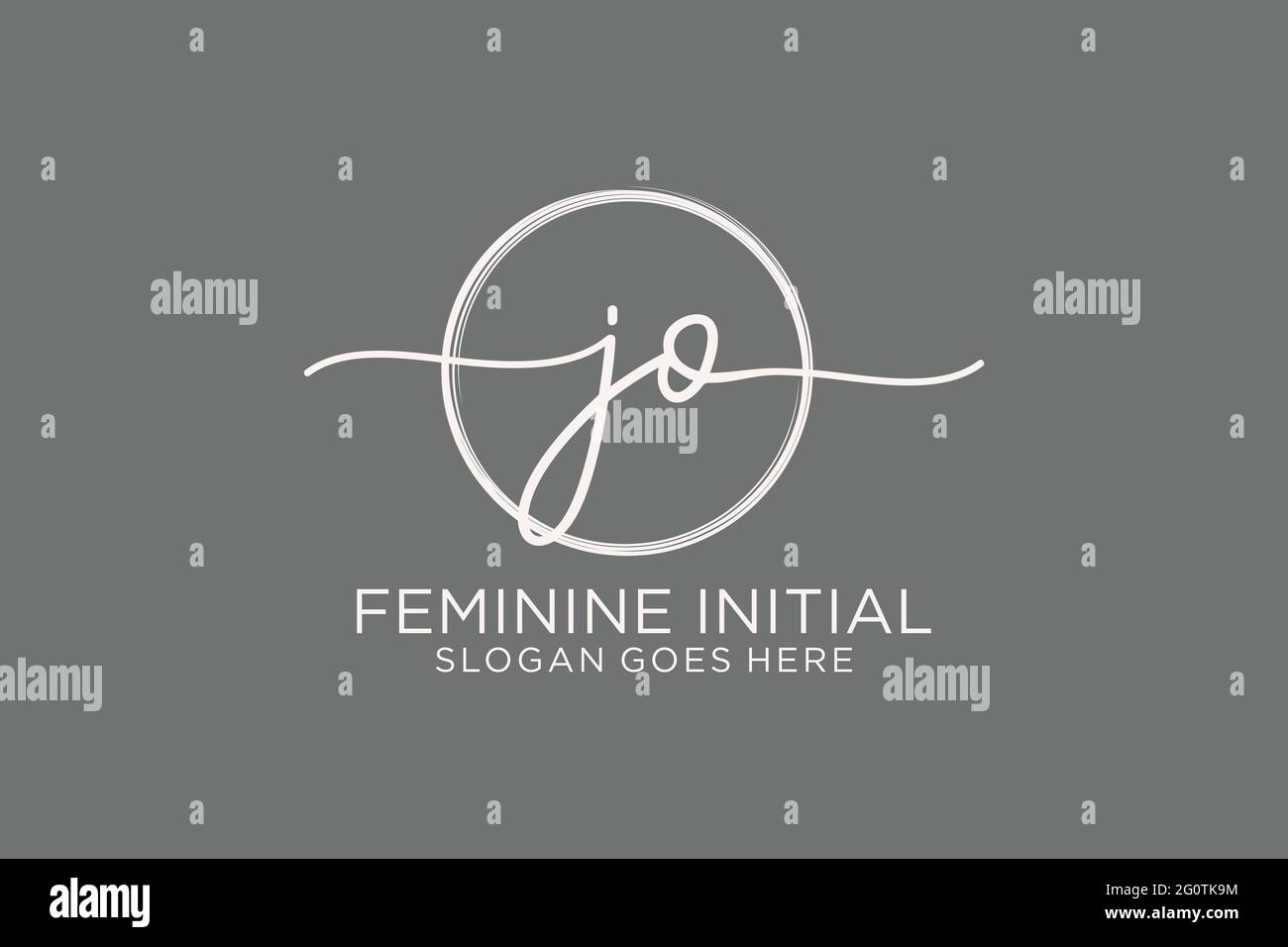 JO handwriting logo with circle template vector logo of initial ...