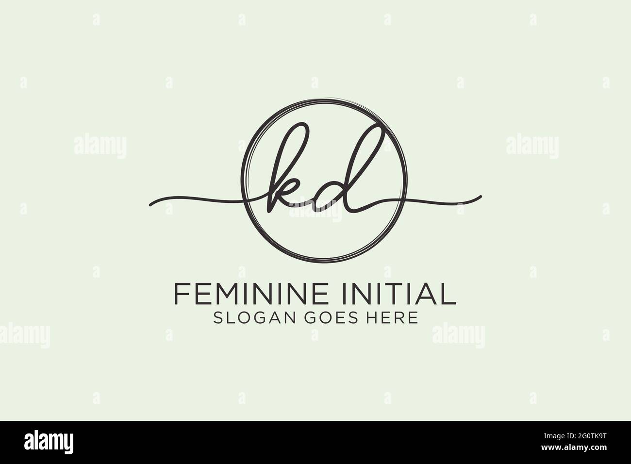 KD handwriting logo with circle template vector logo of initial ...