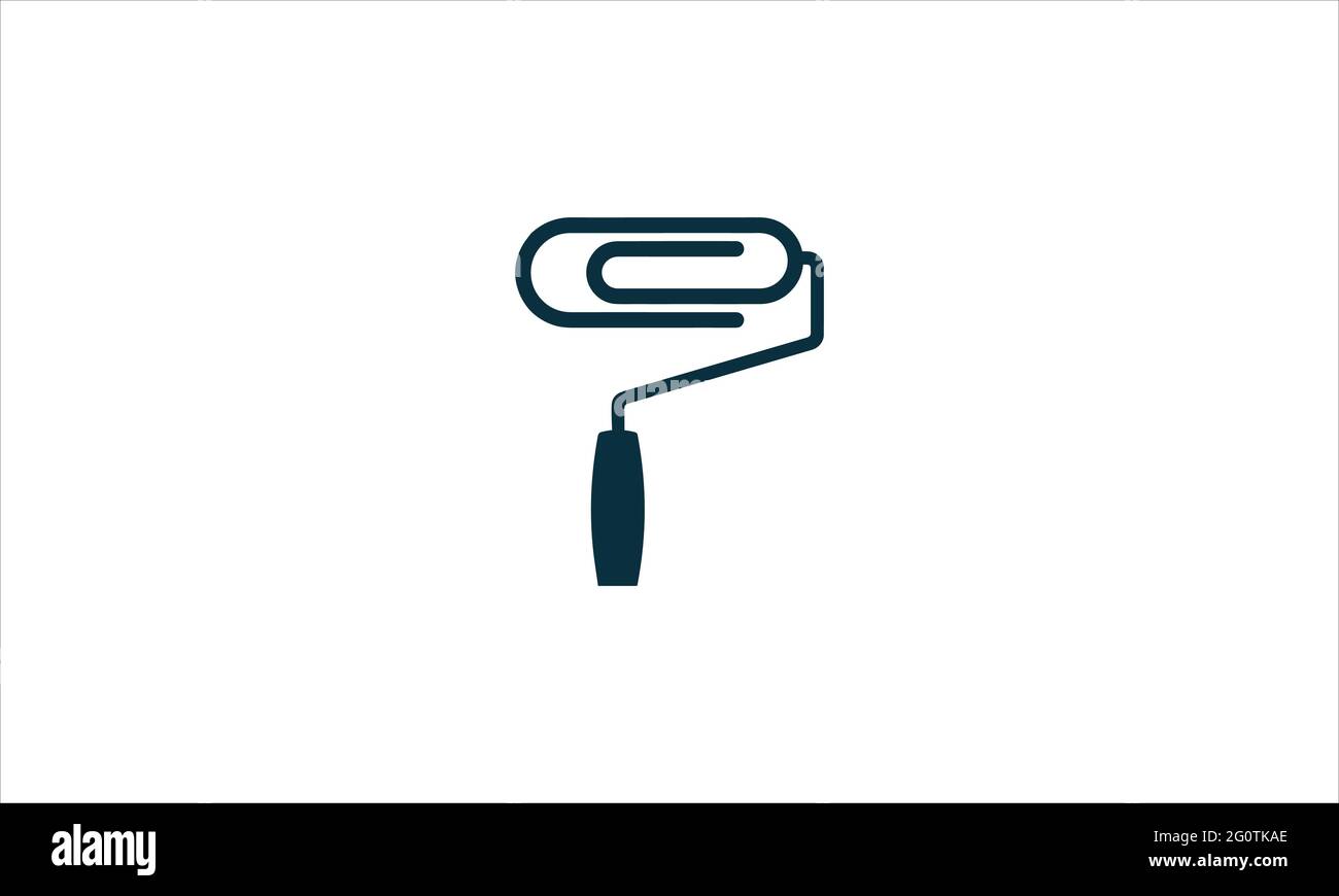 Paint roller icon Logo in minimal design vector illustration symbol ...