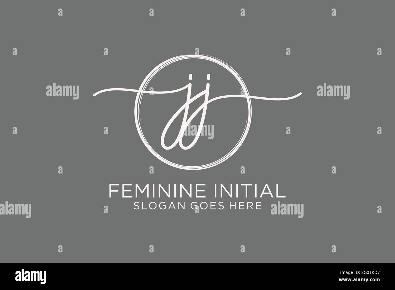 JJ handwriting logo with circle template vector logo of initial ...