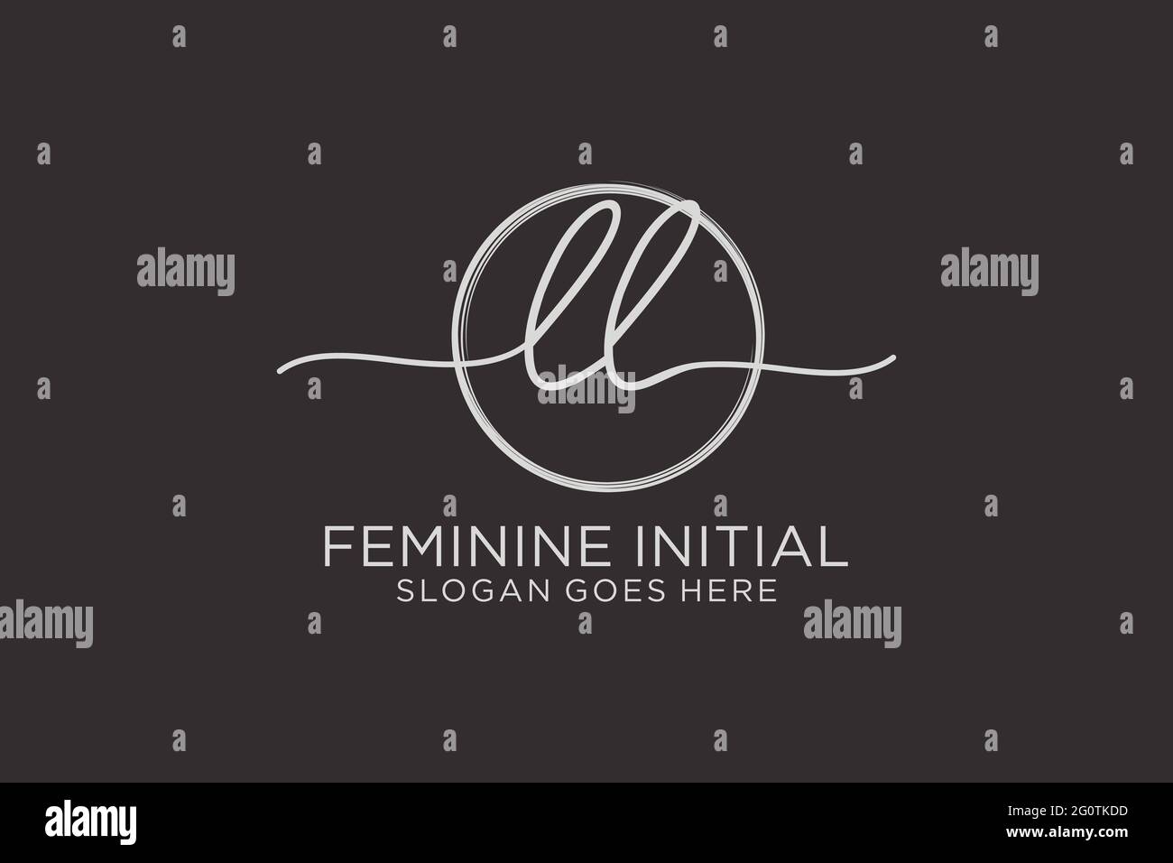 LL handwriting logo with circle template vector logo of initial ...