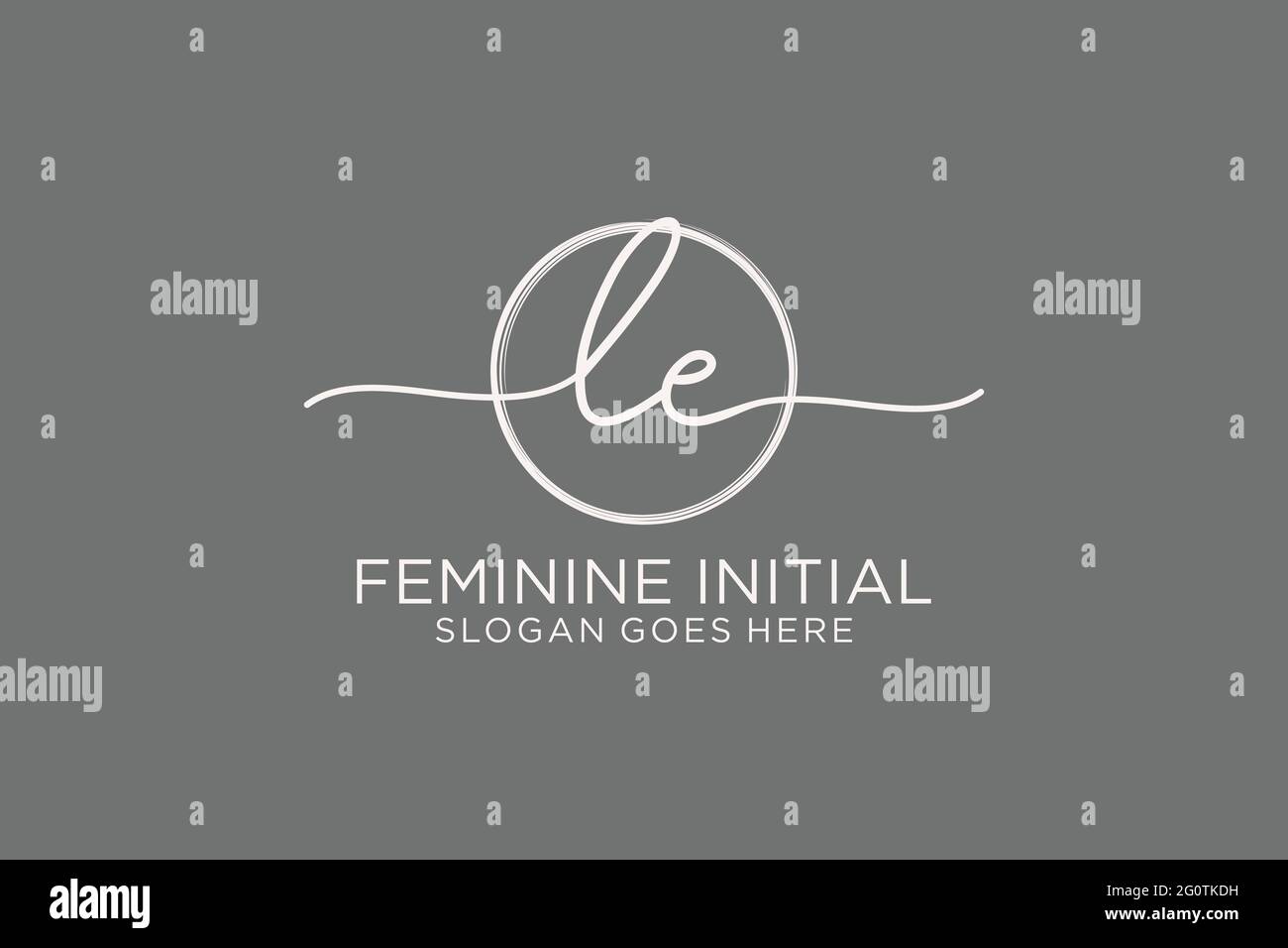 LE handwriting logo with circle template vector logo of initial ...