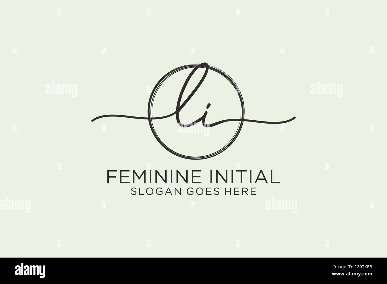 LI handwriting logo with circle template vector logo of initial ...