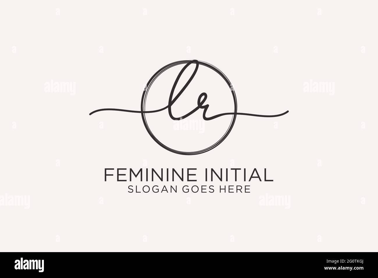 LR handwriting logo with circle template vector logo of initial ...