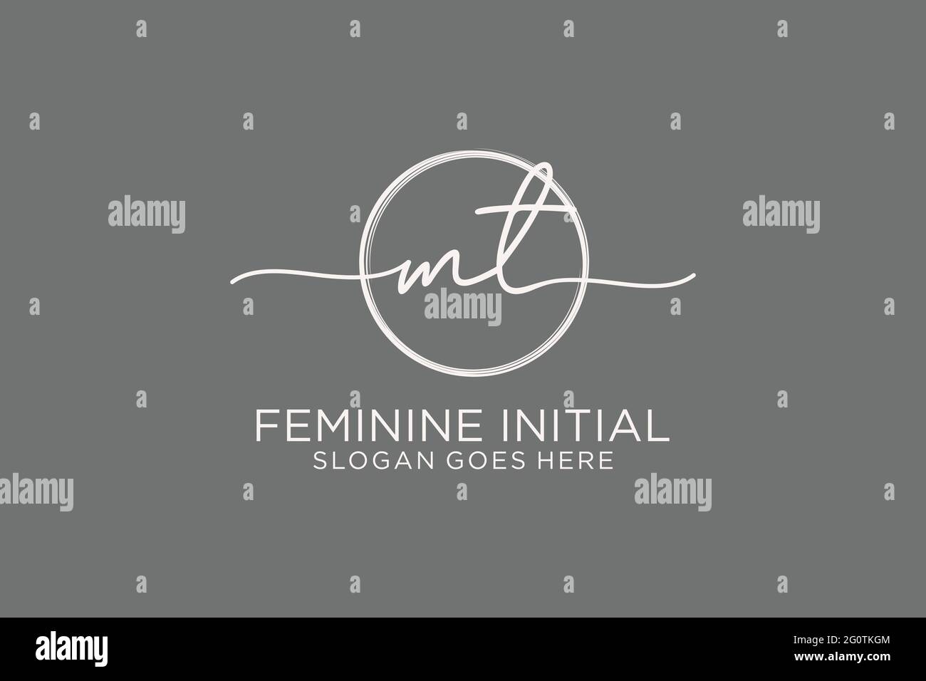 MT handwriting logo with circle template vector logo of initial ...