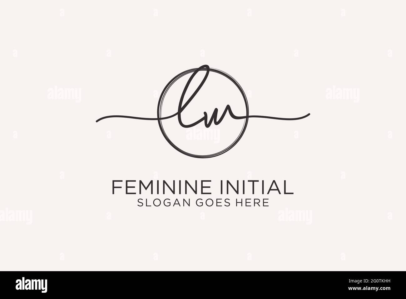 LW handwriting logo with circle template vector logo of initial ...