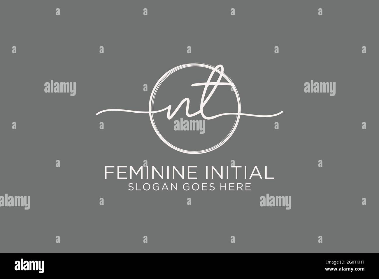 NT handwriting logo with circle template vector logo of initial ...