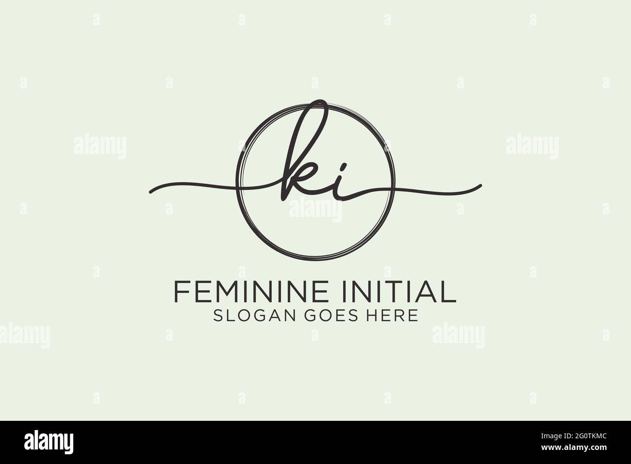 KI handwriting logo with circle template vector logo of initial ...