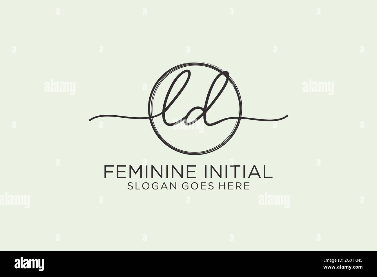 LD handwriting logo with circle template vector logo of initial ...