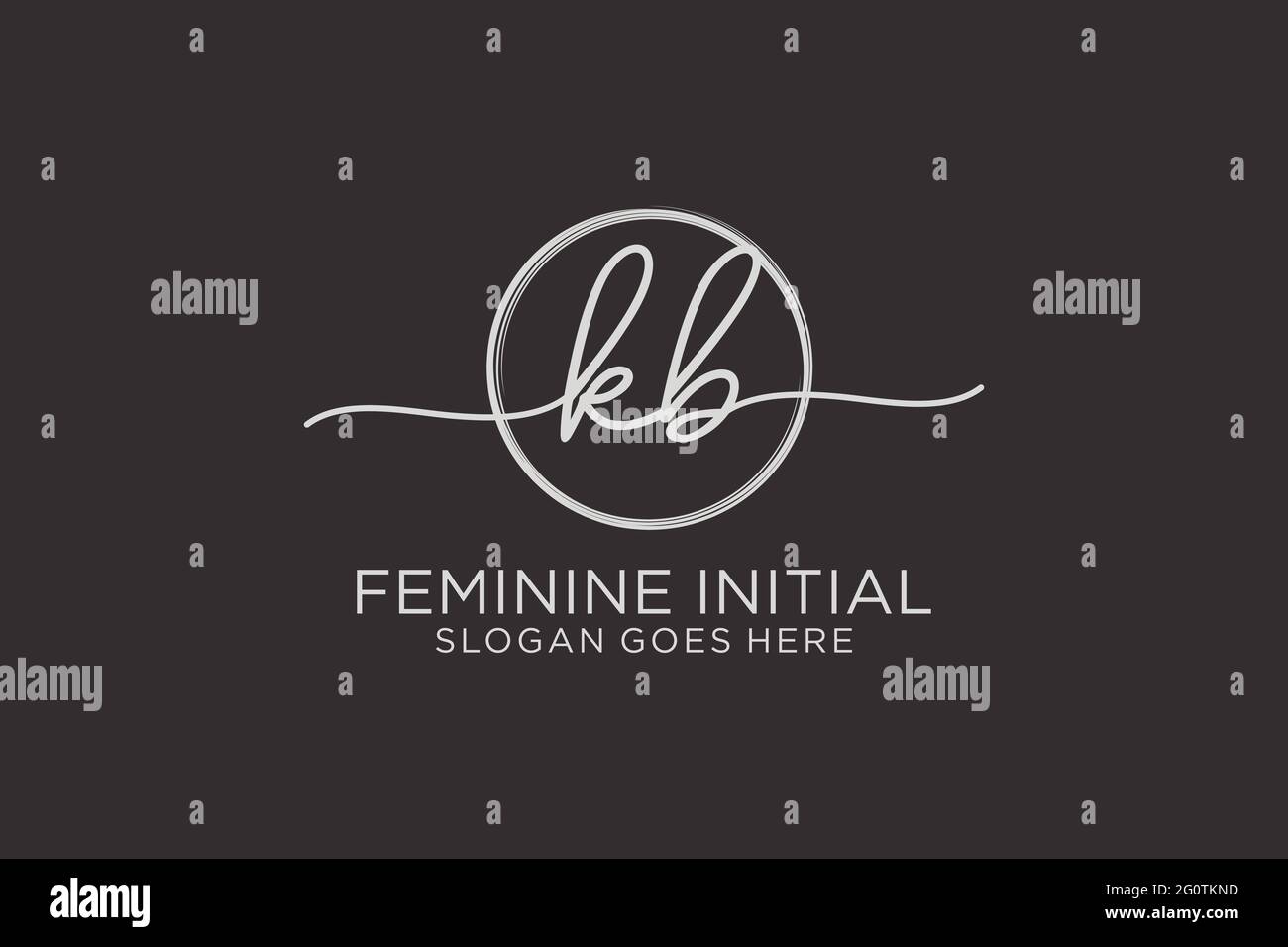 KB handwriting logo with circle template vector logo of initial ...
