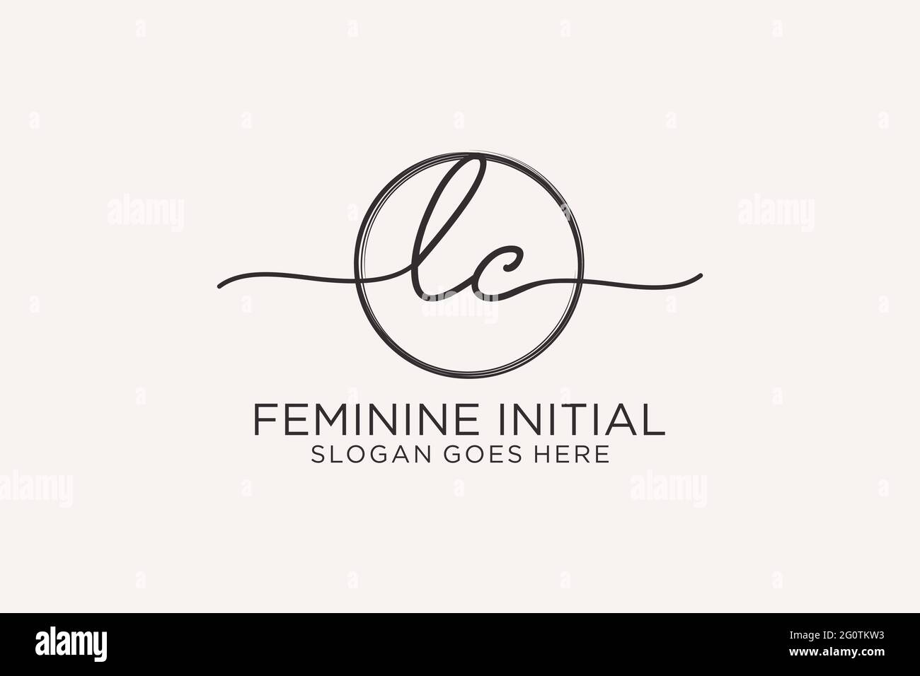 LC handwriting logo with circle template vector logo of initial ...