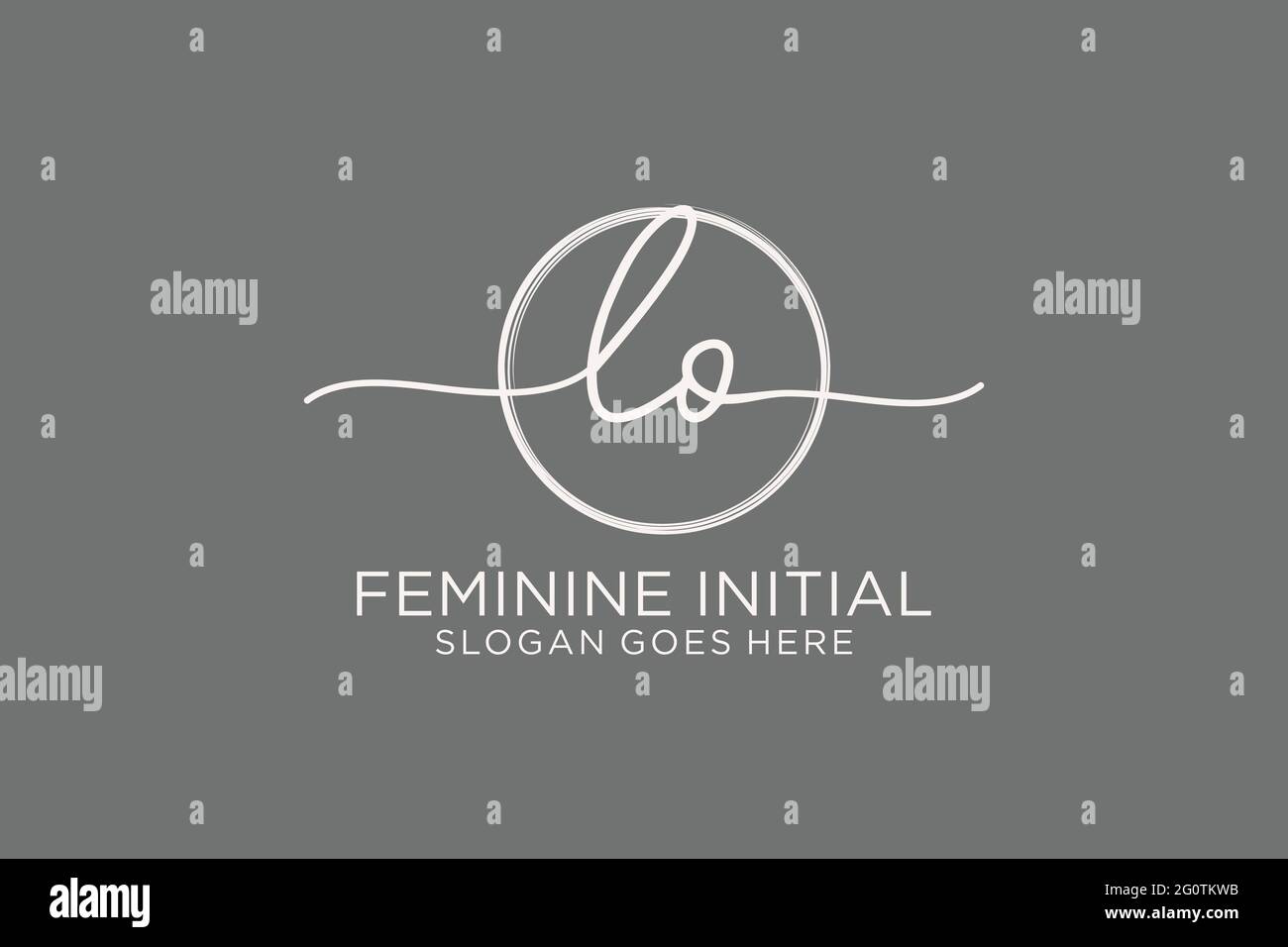 LO handwriting logo with circle template vector logo of initial ...