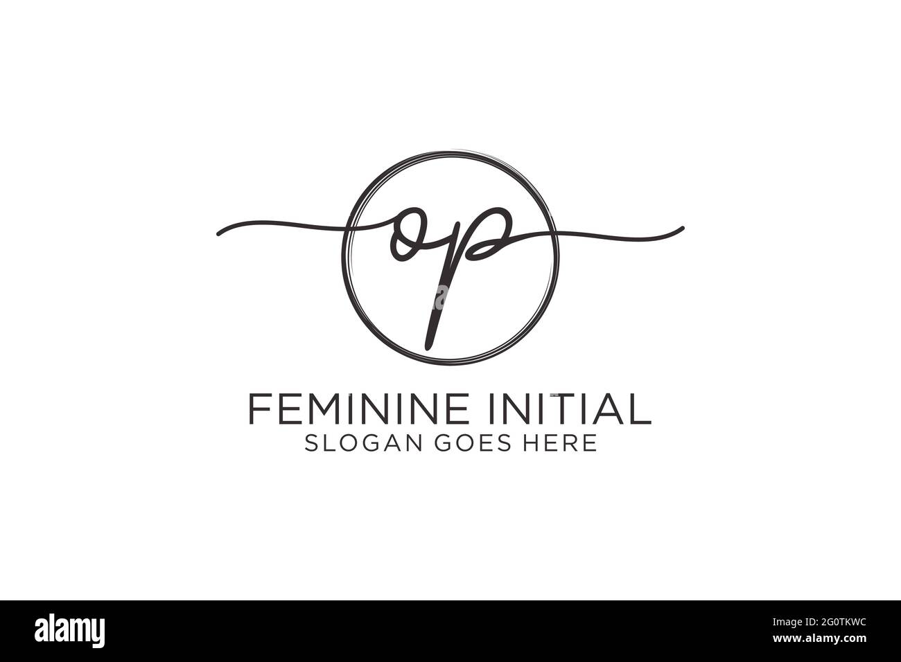 OP handwriting logo with circle template vector logo of initial ...