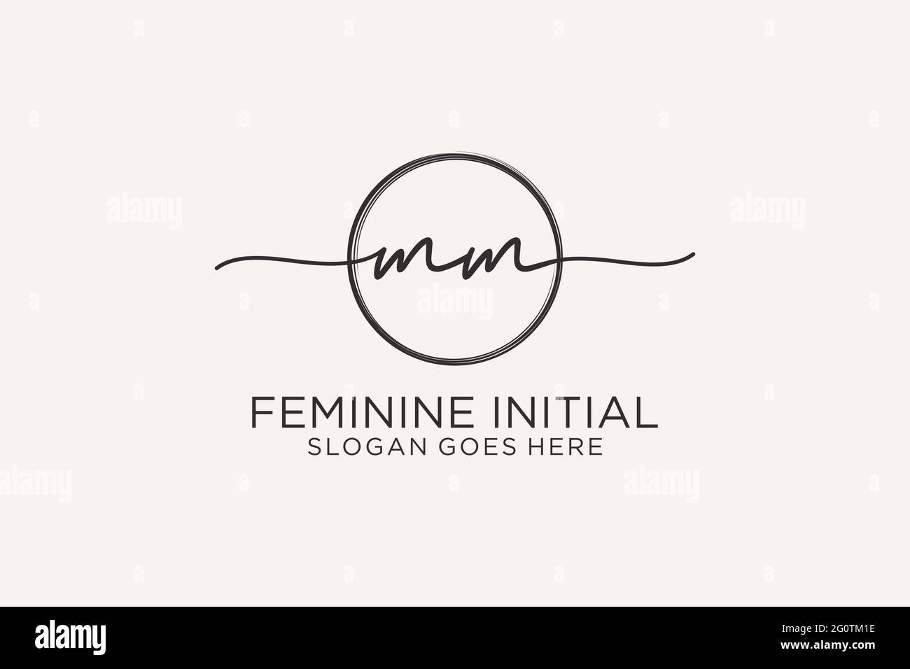 MM handwriting logo with circle template vector logo of initial ...