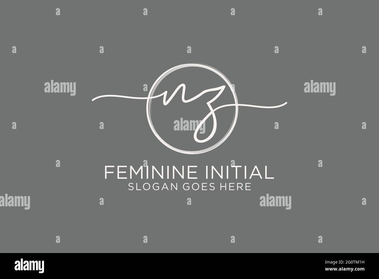 NZ handwriting logo with circle template vector logo of initial ...