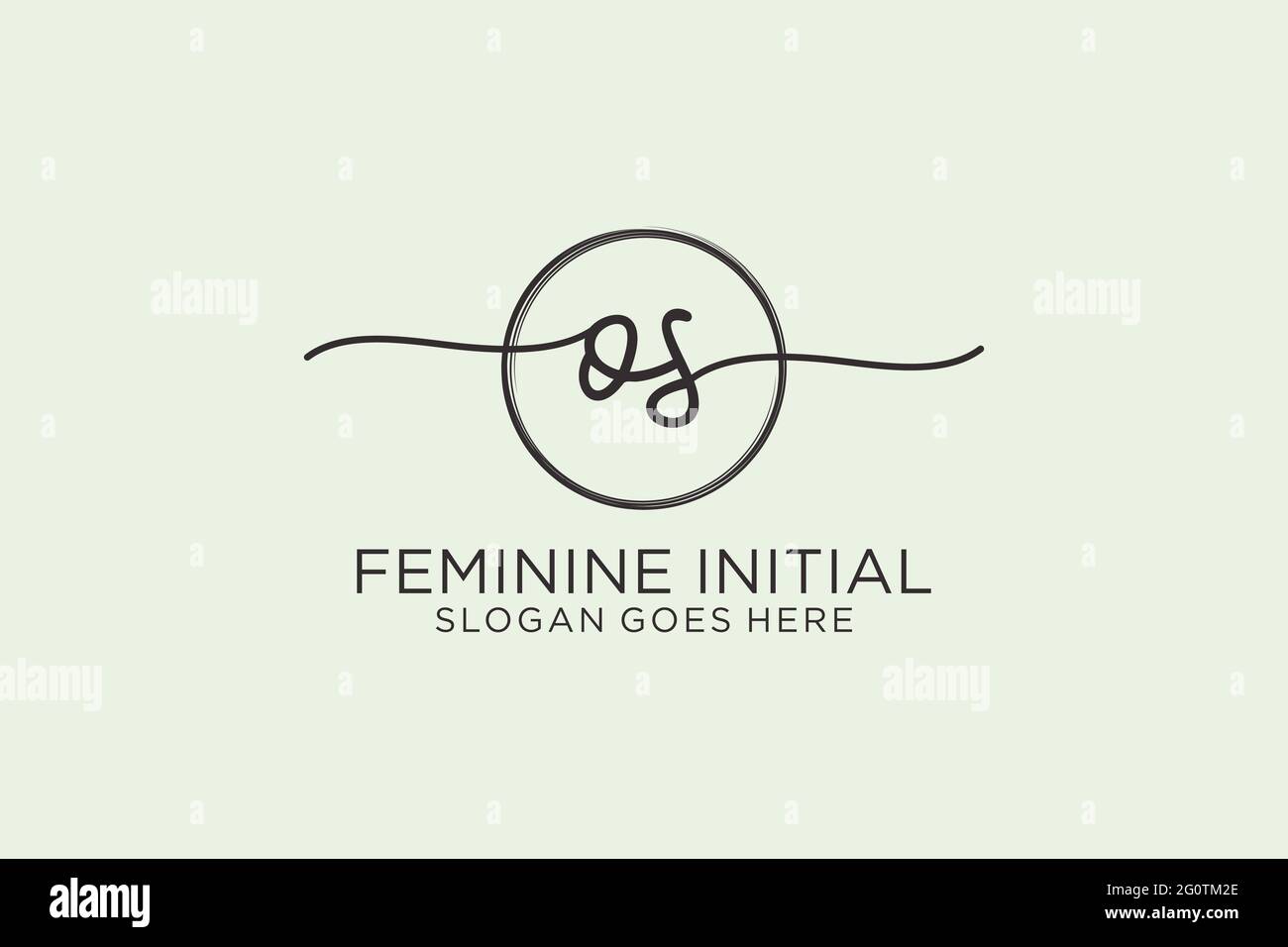 OS handwriting logo with circle template vector logo of initial ...