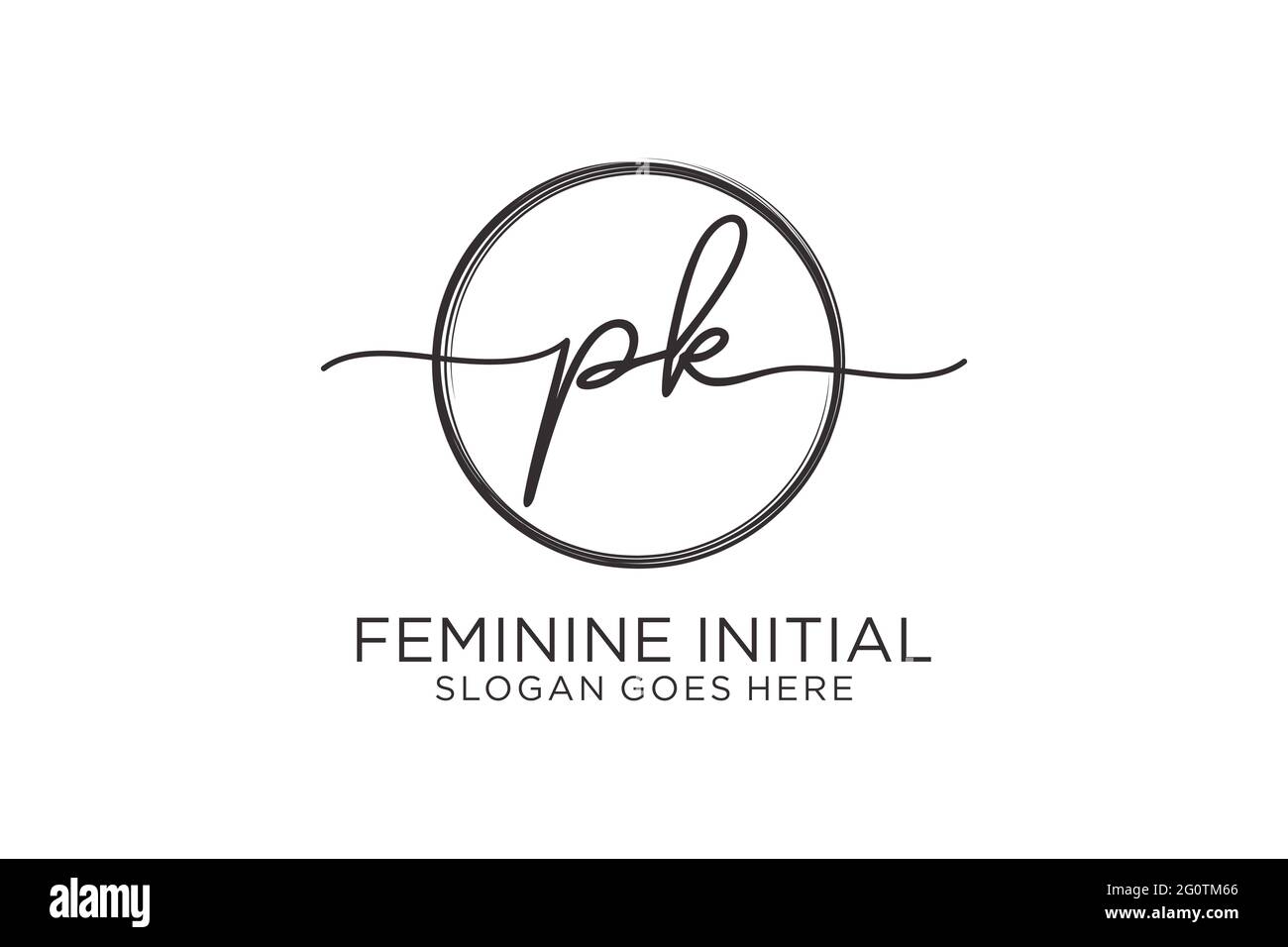 PK handwriting logo with circle template vector logo of initial ...