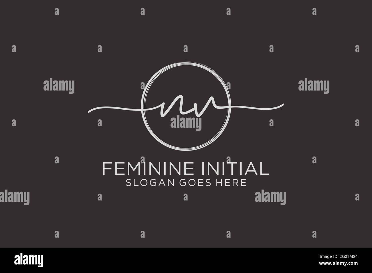 NV handwriting logo with circle template vector logo of initial ...