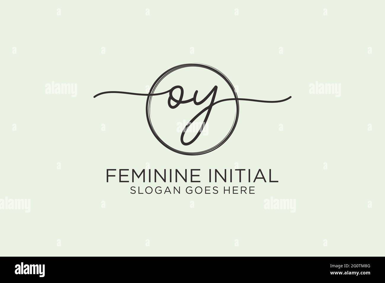 OY handwriting logo with circle template vector logo of initial ...