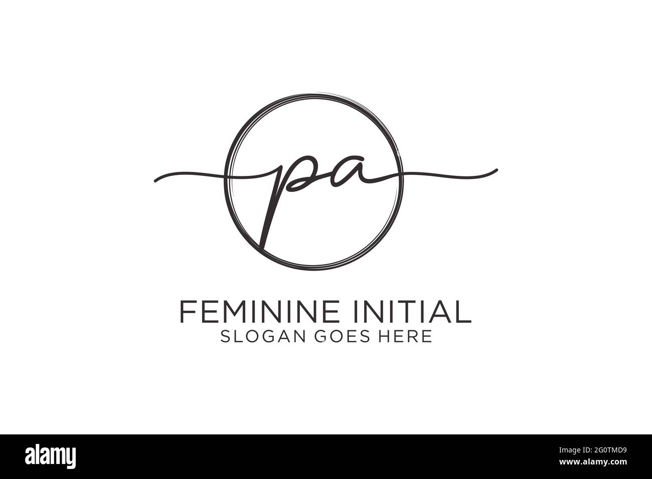 PA handwriting logo with circle template vector logo of initial ...