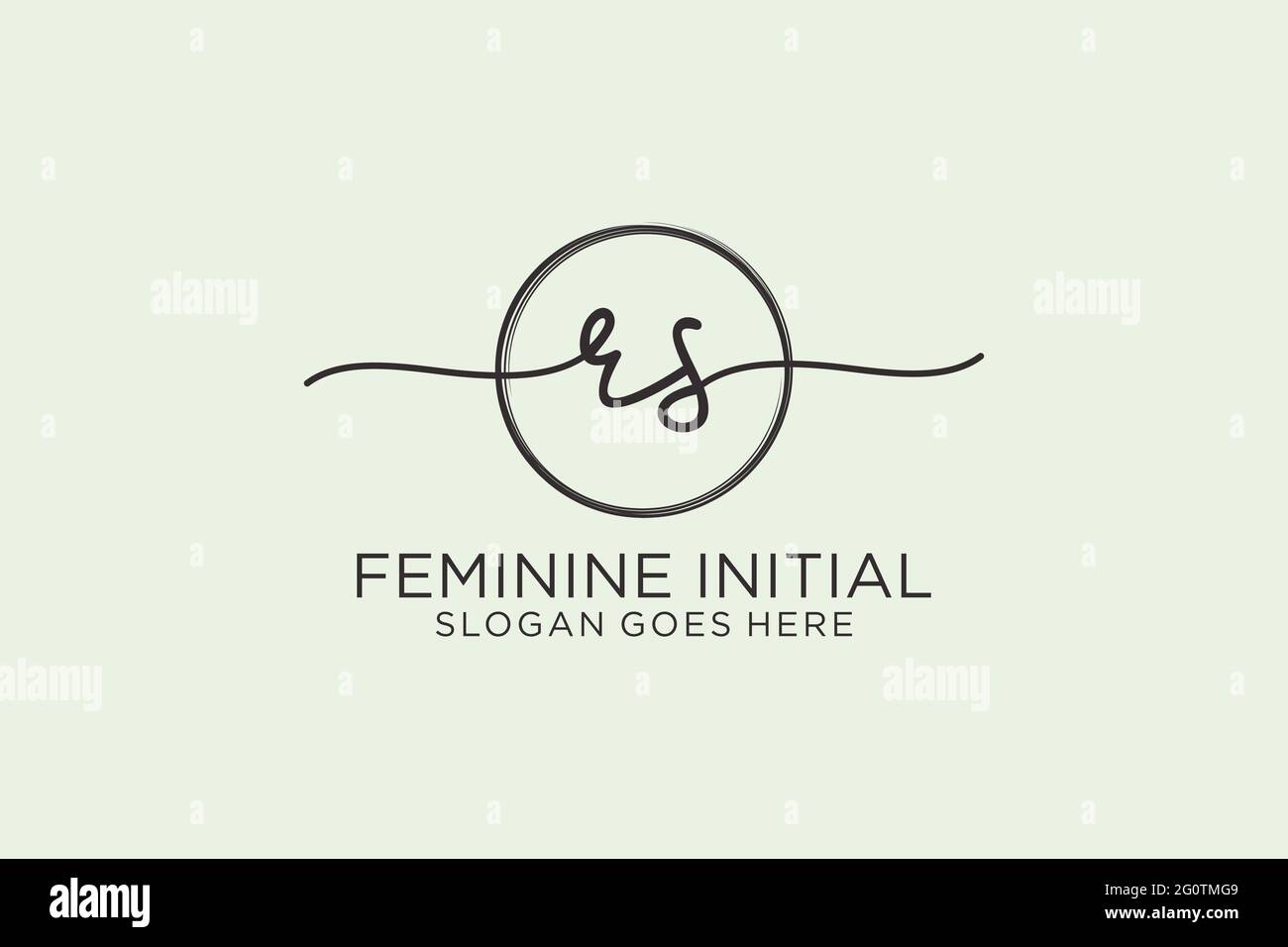 RS handwriting logo with circle template vector logo of initial ...