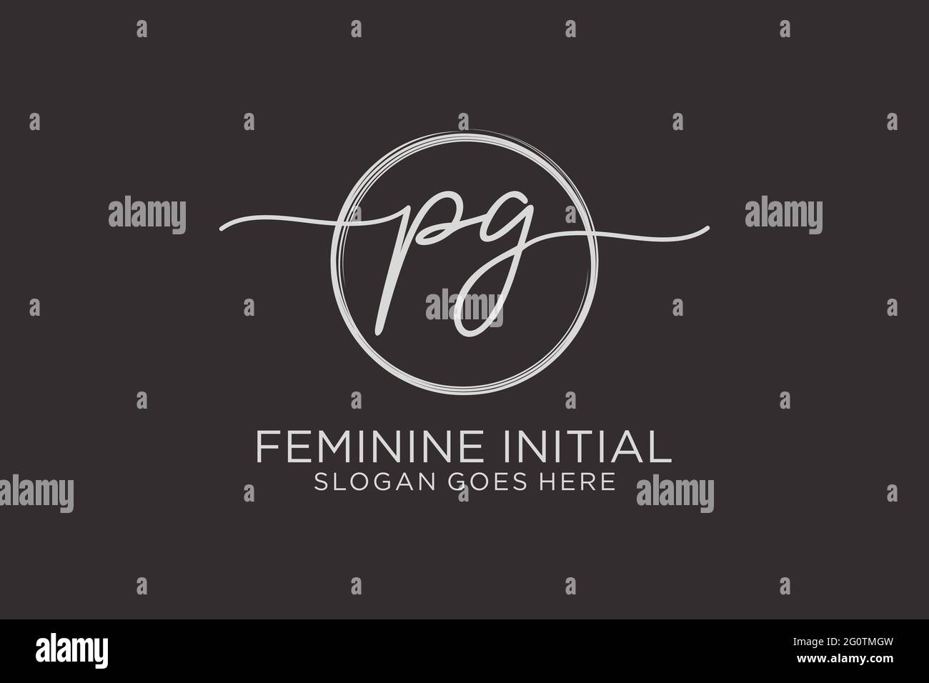 PG handwriting logo with circle template vector logo of initial ...