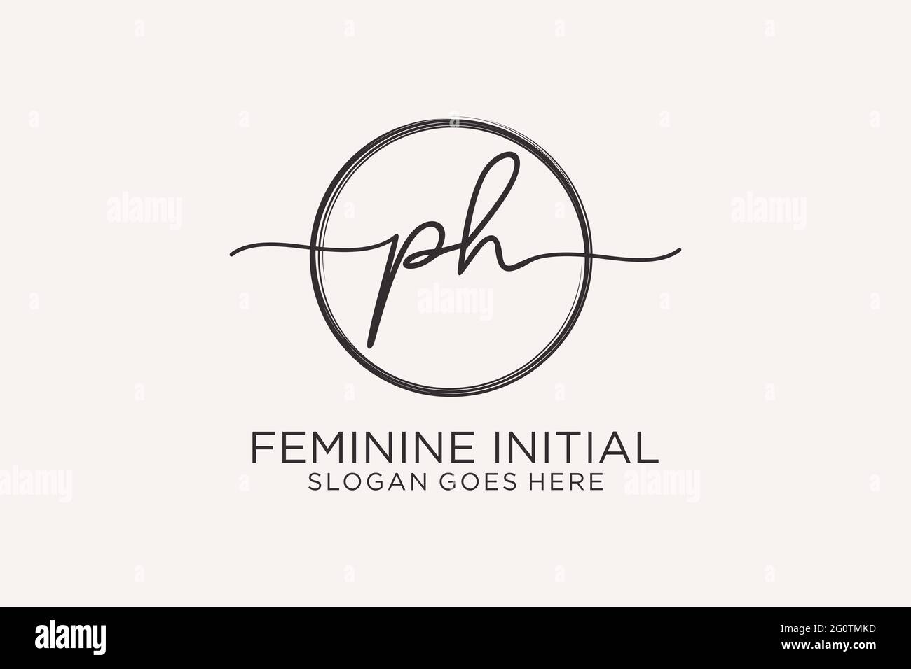 PH handwriting logo with circle template vector logo of initial ...