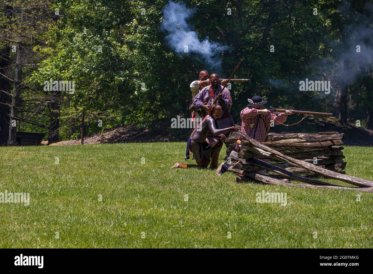 Elizabethton, Tennessee, USA, - May 15, 2021: Reenactment at Sycamore ...
