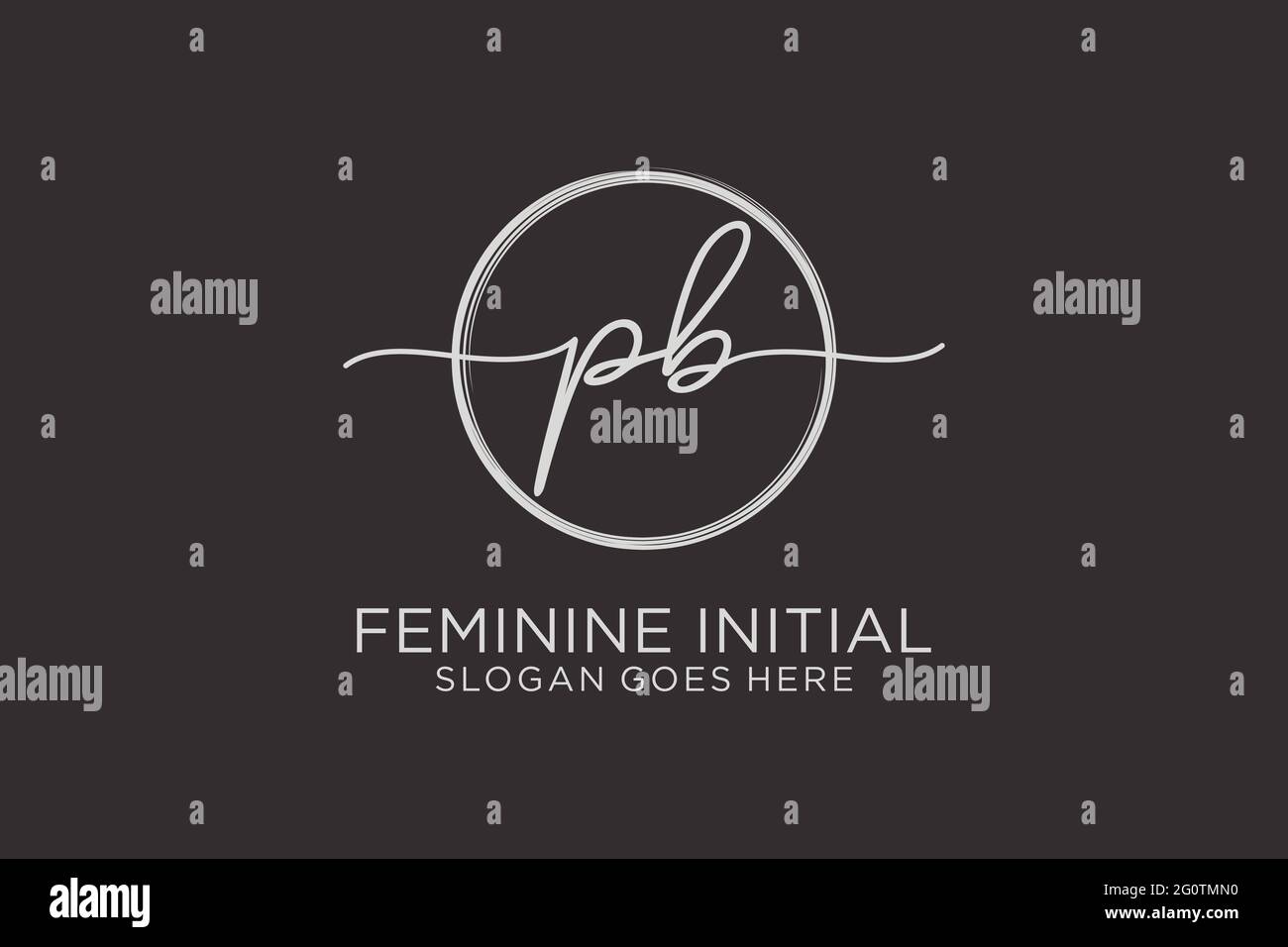 PB handwriting logo with circle template vector logo of initial ...