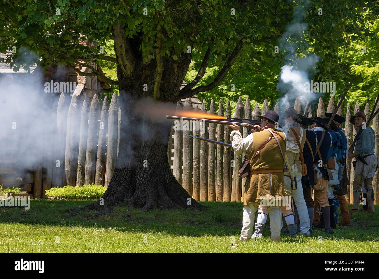 Elizabethton, Tennessee, USA, - May 15, 2021: Reenactment at Sycamore ...