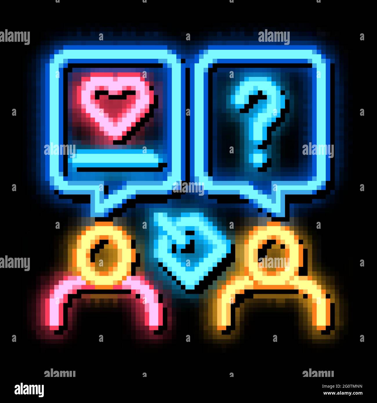 Human Discussing neon glow icon illustration Stock Vector Image & Art ...