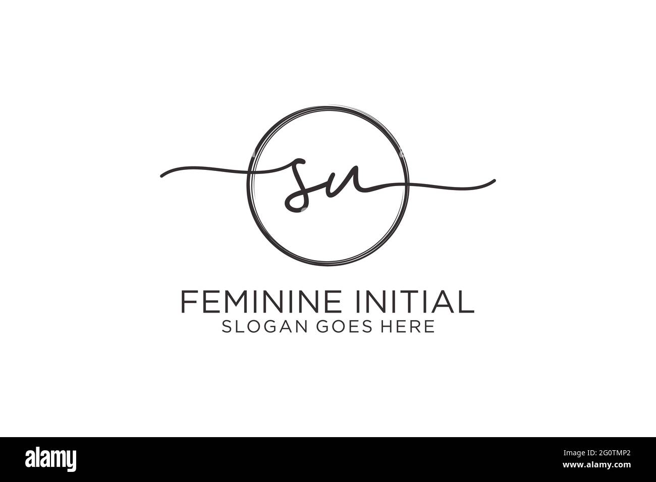 SU handwriting logo with circle template vector logo of initial ...