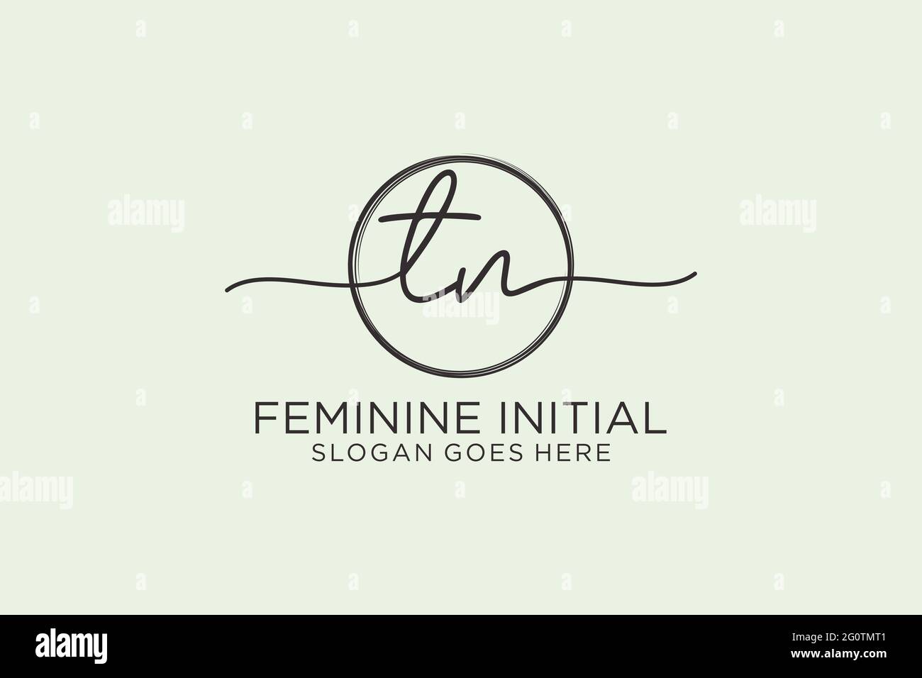 TN handwriting logo with circle template vector logo of initial ...