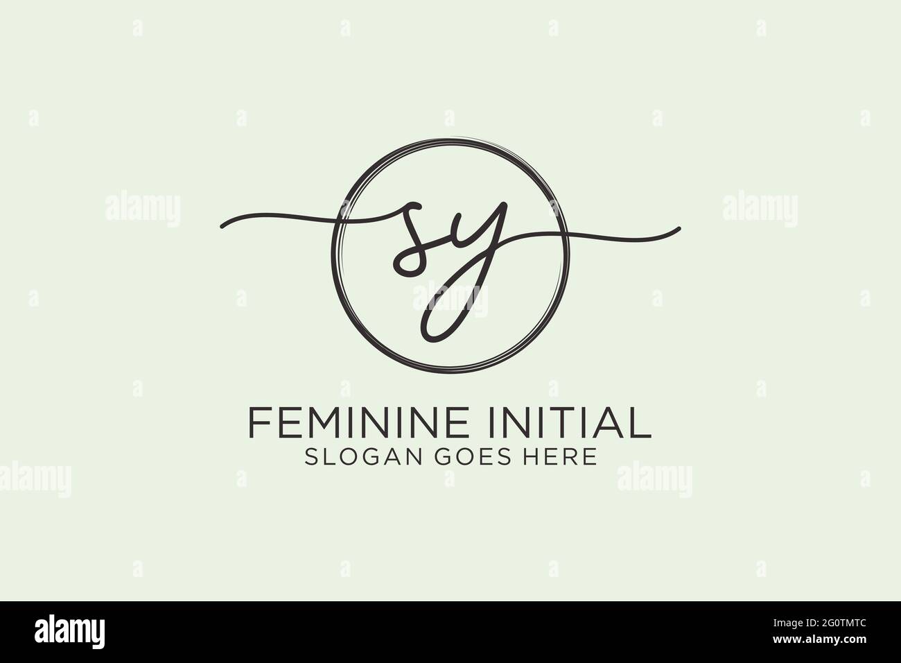 SY handwriting logo with circle template vector logo of initial ...