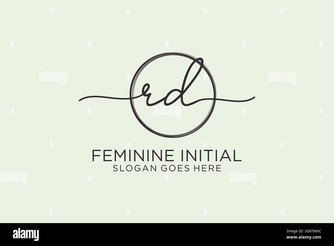 RD handwriting logo with circle template vector logo of initial ...