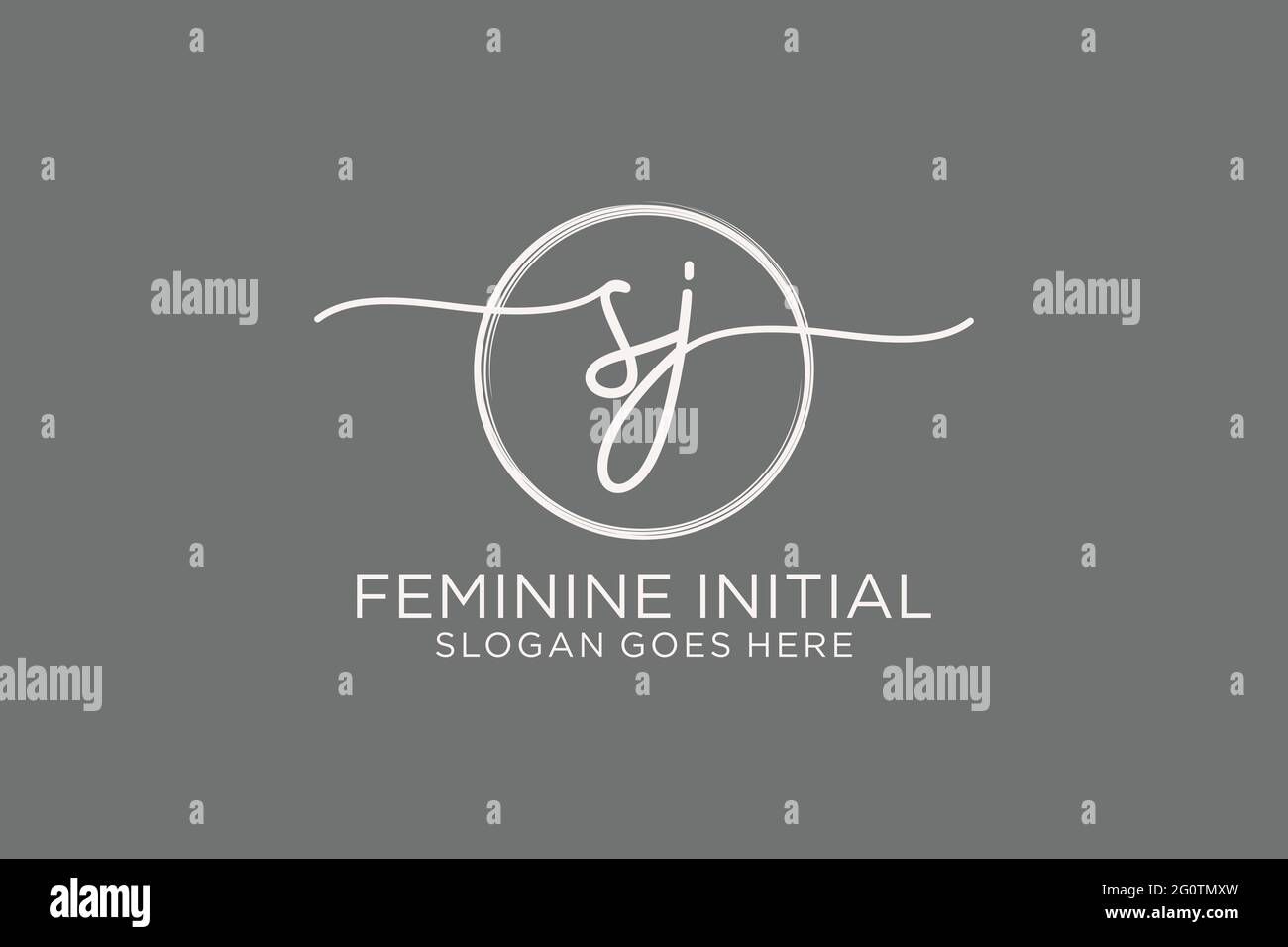 SJ handwriting logo with circle template vector logo of initial ...