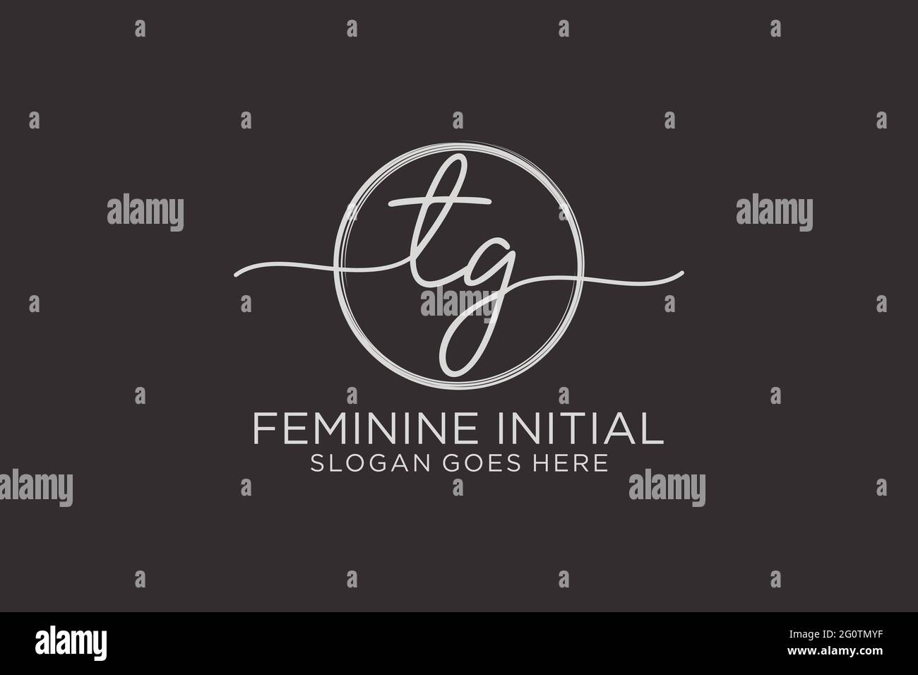 TG handwriting logo with circle template vector logo of initial ...