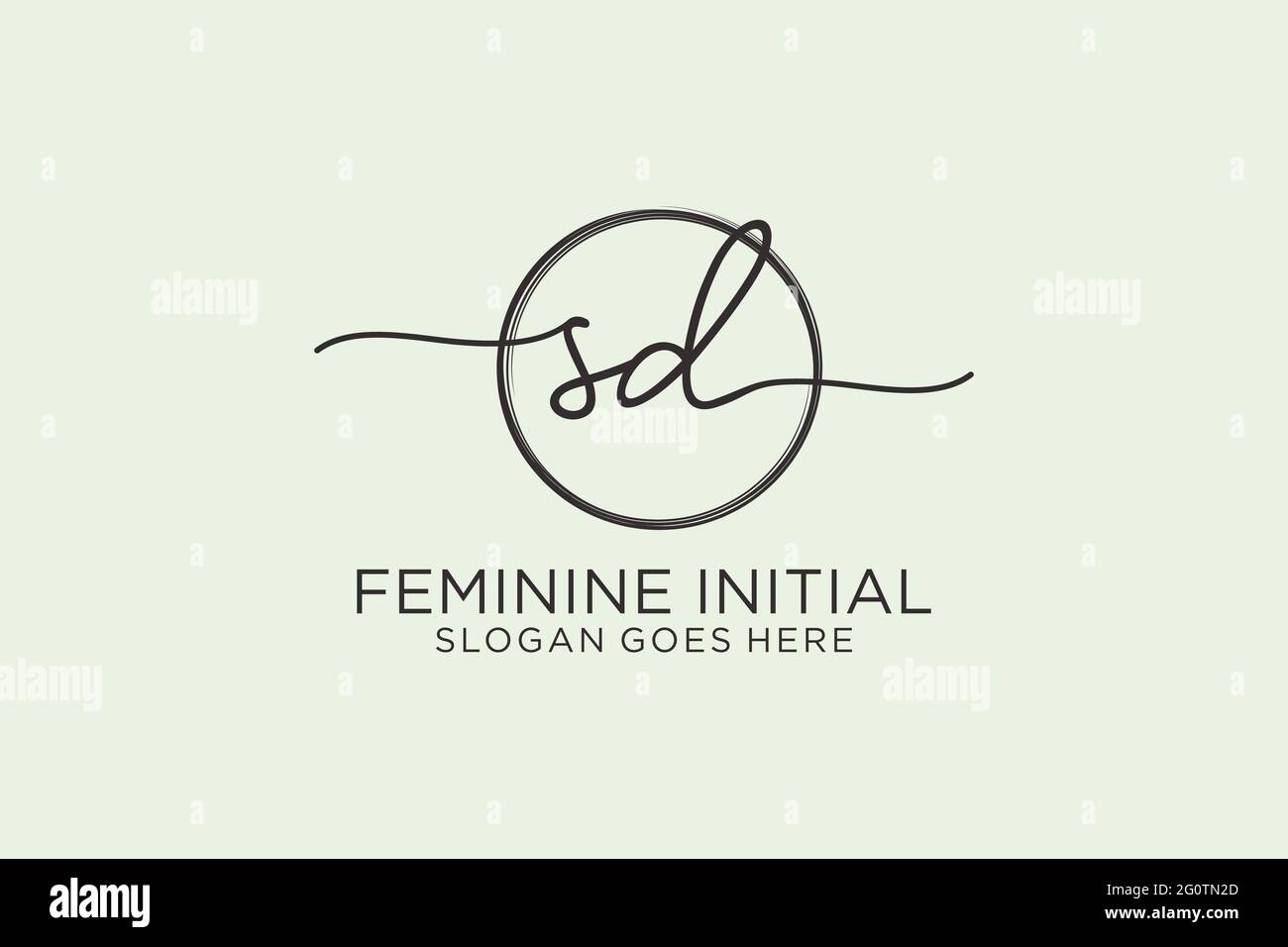 SD handwriting logo with circle template vector logo of initial ...