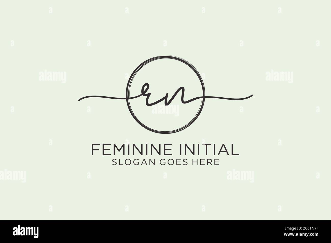 RN handwriting logo with circle template vector logo of initial ...
