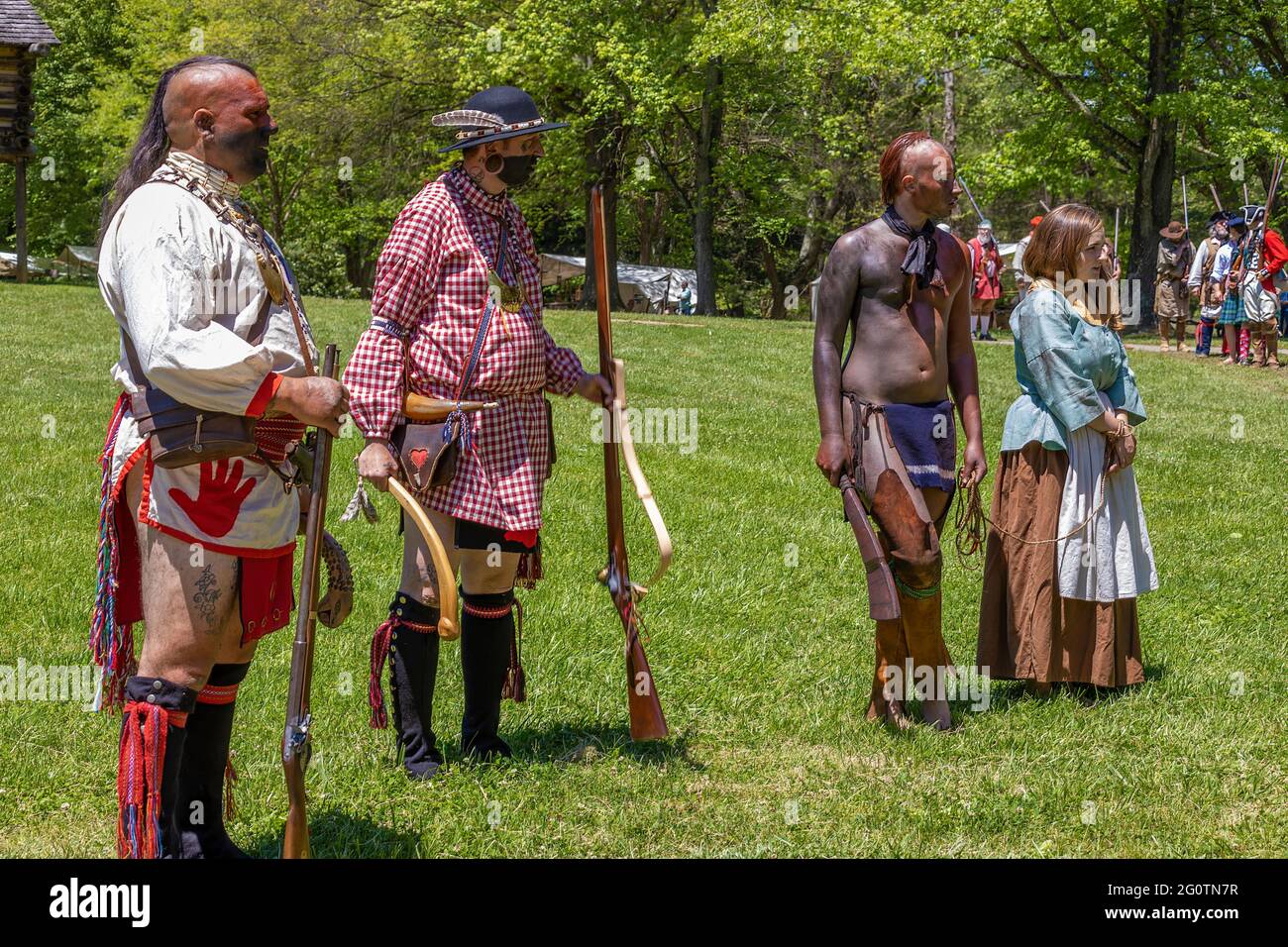 Elizabethton, Tennessee, USA, - May 15, 2021: Reenactment at Sycamore ...