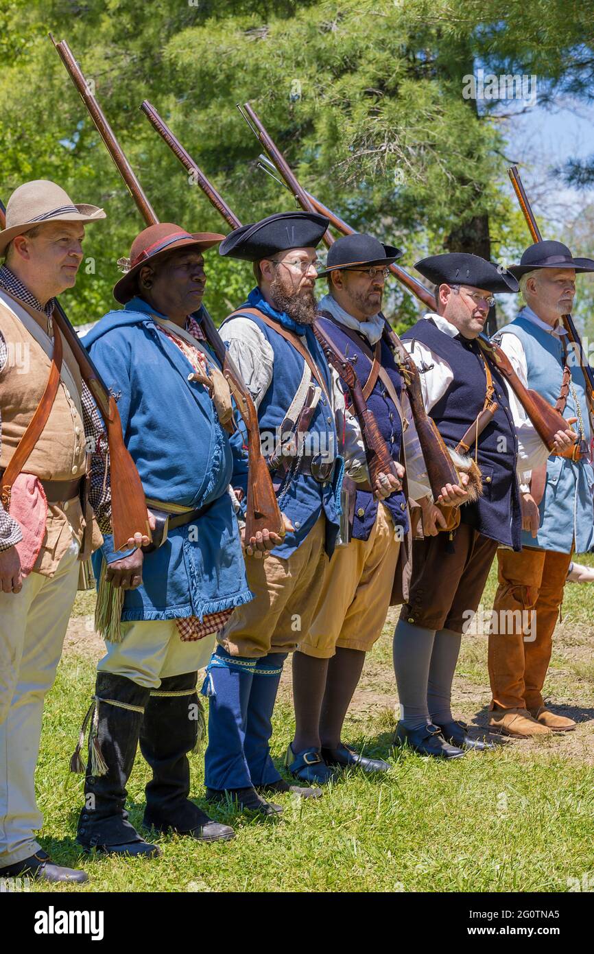 Elizabethton, Tennessee, USA, - May 15, 2021: Reenactment at Sycamore ...