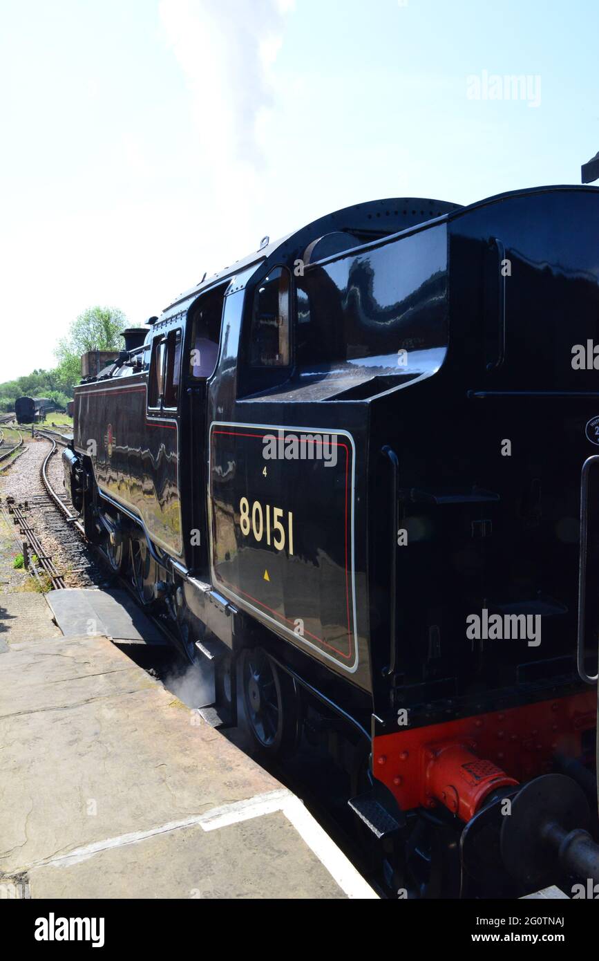A standard class 4MT locomotive at Sheffield Park station on The ...