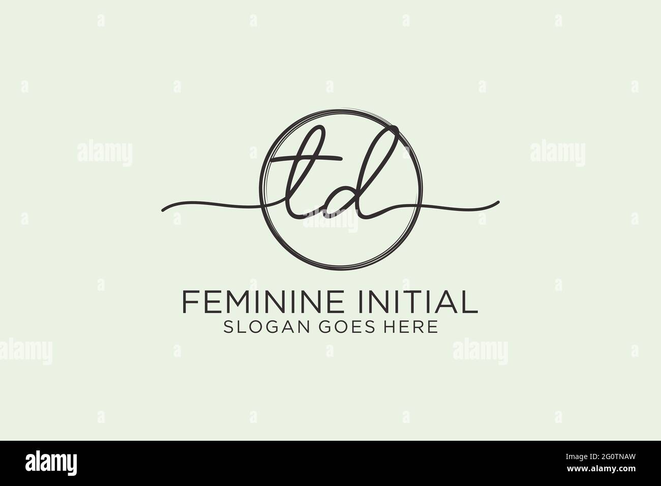 TD handwriting logo with circle template vector logo of initial ...