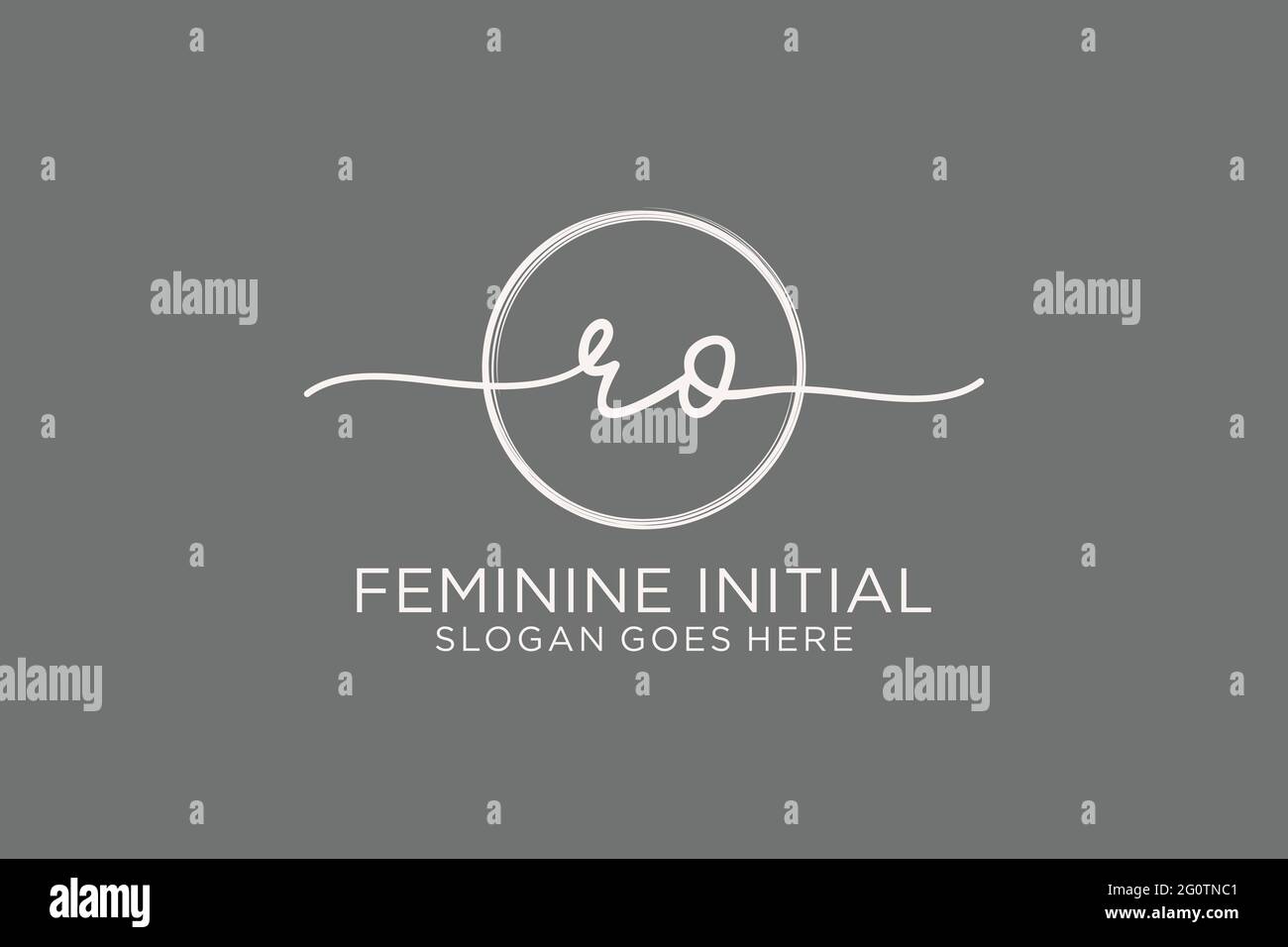 RO handwriting logo with circle template vector logo of initial ...