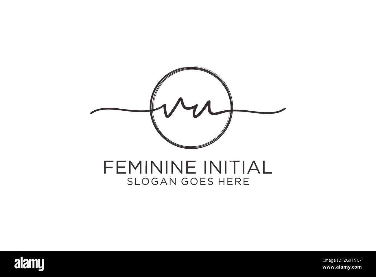 VU handwriting logo with circle template vector logo of initial ...