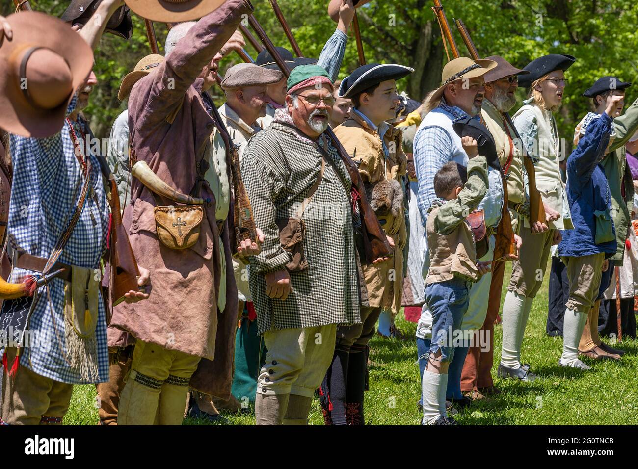 Elizabethton, Tennessee, USA, - May 15, 2021: Reenactment at Sycamore ...